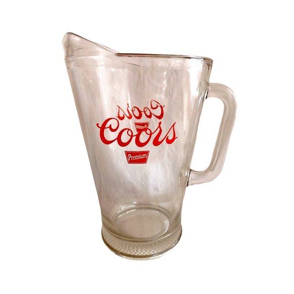 Coors | Dining | Vintage Coors Beer Pitcher Clear Glass Heavy Bar 97s ...
